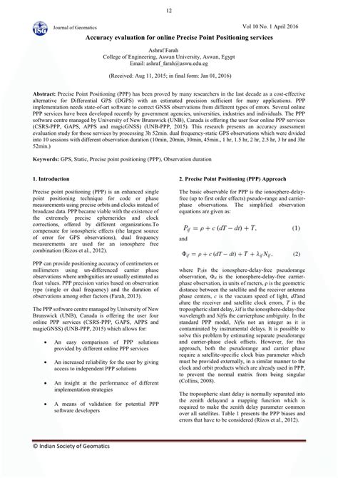 Pdf Accuracy Evaluation For Online Precise Point Positioning Services