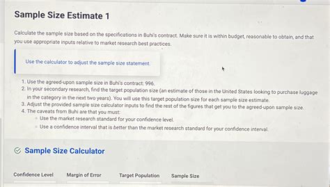 Solved Sample Size Estimate 1calculate The Sample Size Based