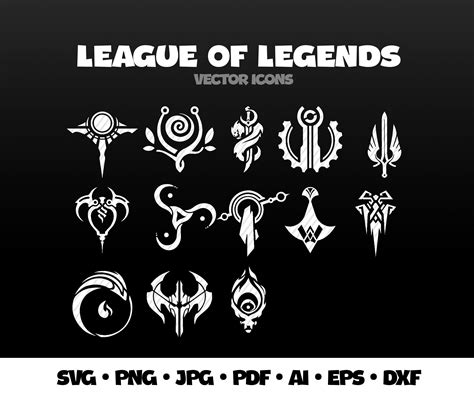 League Of Legends Vector Icon Pack Lol Svg League Champions Riot Games