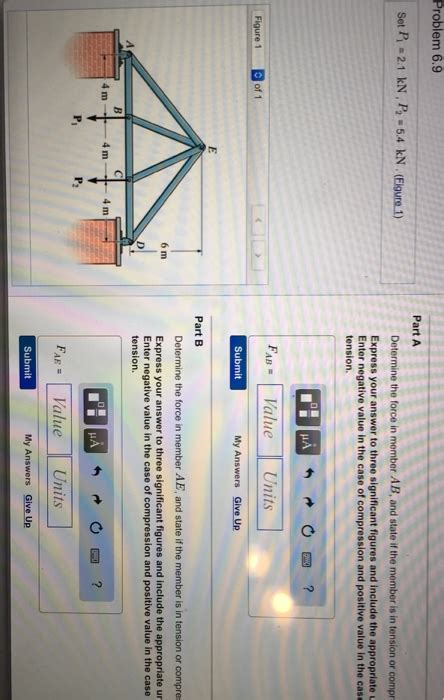 Solved Problem 6 9 Set Pi 2 1 KN P 5 4 KN Eigure 1 Of 1 Chegg Com