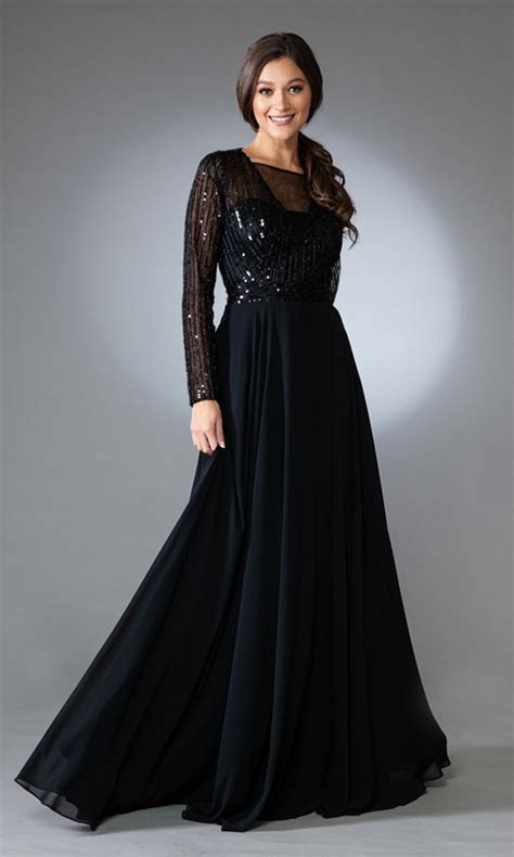 Long Modest Prom Dress With Long Sleeves Promgirl