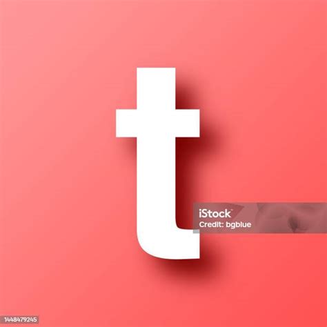 편지 T 그림자가 있는 빨간색 배경의 아이콘 알파벳 T에 대한 스톡 벡터 아트 및 기타 이미지 알파벳 T 디자인 로고 Istock