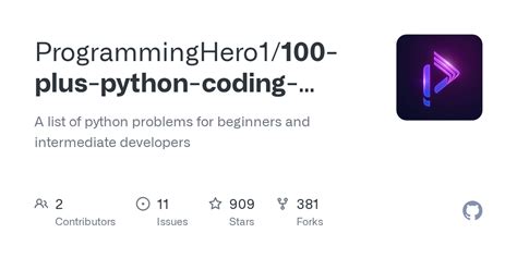 Github Programminghero1100 Plus Python Coding Problems With Solutions A List Of Python