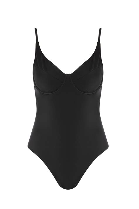 Black Underwire One Piece Swimsuit The Local Edit