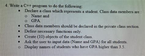 Solved 4 Write A C Program To Do The Following Declare A
