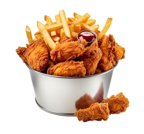 Premium Ai Image Fried Chicken And French Fries In A Bucket Delivery