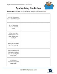 Synthesis Worksheets Craft Strong Arguments 15 Worksheets Com