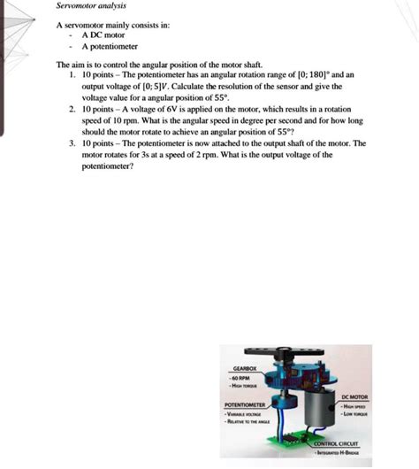 SOLVED Servomotor Analysis A Servomotor Mainly Consists Of An ADC Motor And A Potentiometer