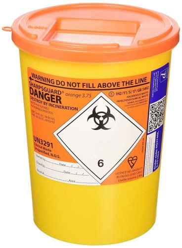 Buy SHARPSGUARD Orange Sharps Bin Litre Orange Lid Size X Church Pharmacy