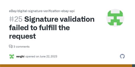 Signature Validation Failed To Fulfill The Request Issue Ebay