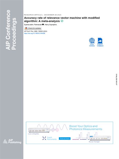 Accuracy Rate Of Relevance Vector Machine With Modified Pdf Support