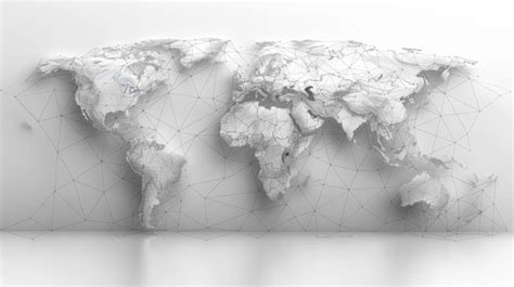 Premium Photo Wireframe World Map Polygon Elements For Infographics