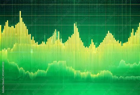 Glowing Digital Waveforms Fluctuating In Sync With A Pulsating Grid