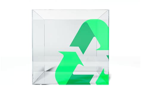플라스틱 쓰레기에 대한 투명 상자에 녹색 재활용 기호 환경 보호 개념입니다 3d 렌더링 0명에 대한 스톡 사진 및 기타 이미지 Istock