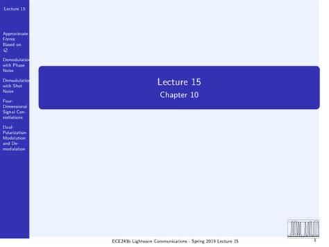 Ppt Lecture 15 With Shot Noise Chapter 10 Four Dimensional Signal