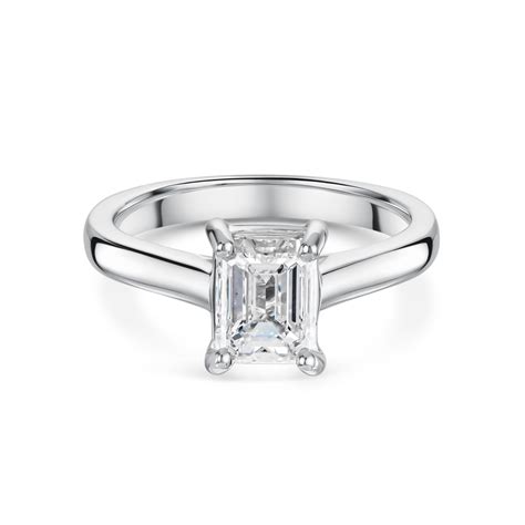 Platinum Emerald Cut 1 50ct Diamond Solitaire Ring