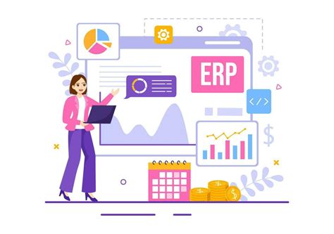 Erp Enterprise Resource Planning System Vector Illustration With