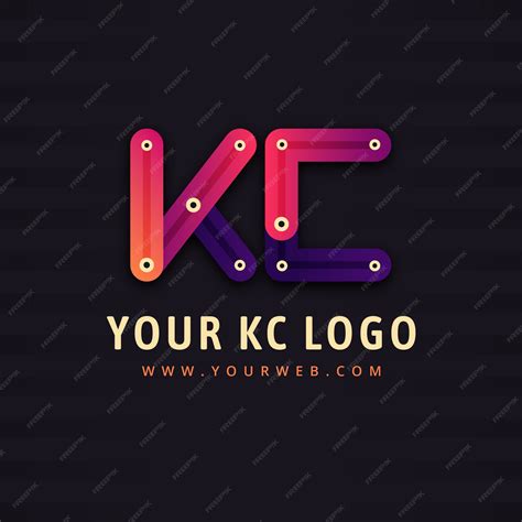 그라데이션 Ck 또는 Kc 로고 템플릿 무료 벡터