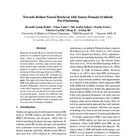 Towards Robust Neural Retrieval With Source Domain Synthetic Pre Finetuning Acl Anthology