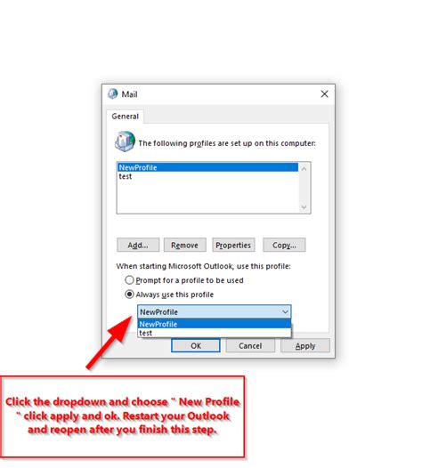 How To Create New Outlook Profile Support Desk