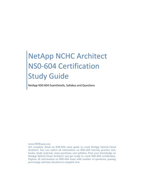 Pdf Netapp Nchc Architect Ns0 604 Certification Study Guide Pdf Document