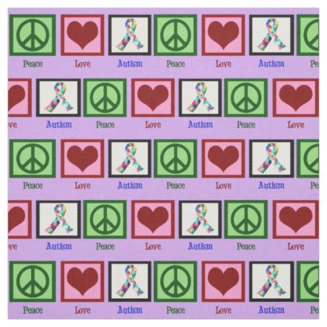 Autism Love Fabric Zazzle