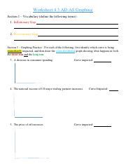 Understanding Macroeconomic Impacts AD AS Graphing Worksheet Course Hero