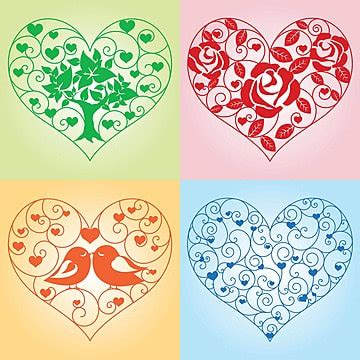 Tree Of Hearts Set Love Woods Tree Vector Love Woods Tree PNG And Vector With Transparent