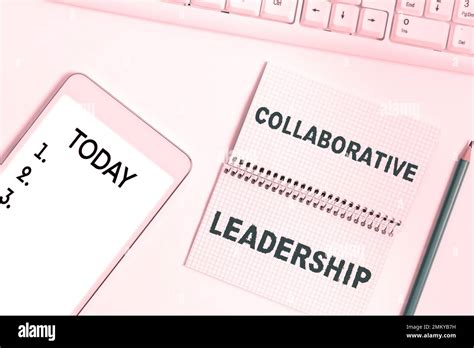 Conceptual Display Collaborative Leadership Word Written On People And