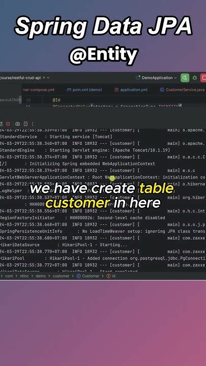 Spring Data Jpa Entity In Action Springdatajpa Youtube