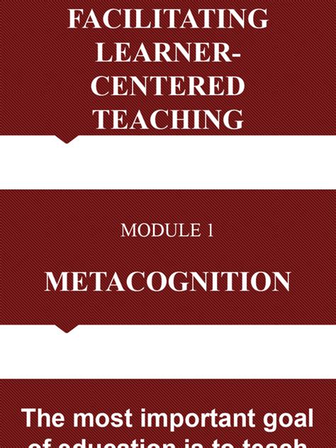 Module 1 Metacognition Pdf Metacognition Learning