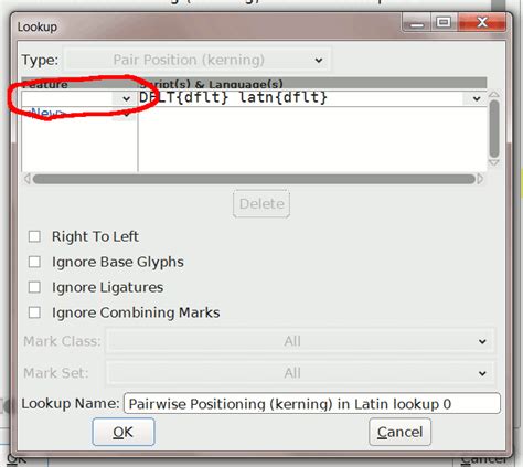 Font Forge Kerning In Fontforge Does Not Seem To Have Any Effect