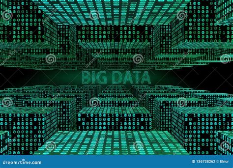 The Big Data And Data Mining Concept Illustration 3d Rendering Stock Illustration