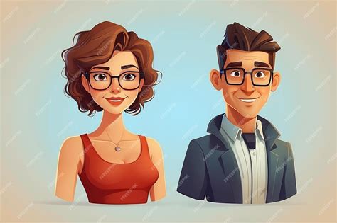 Premium Photo Vector Profession Characters Man And Woman Programmer