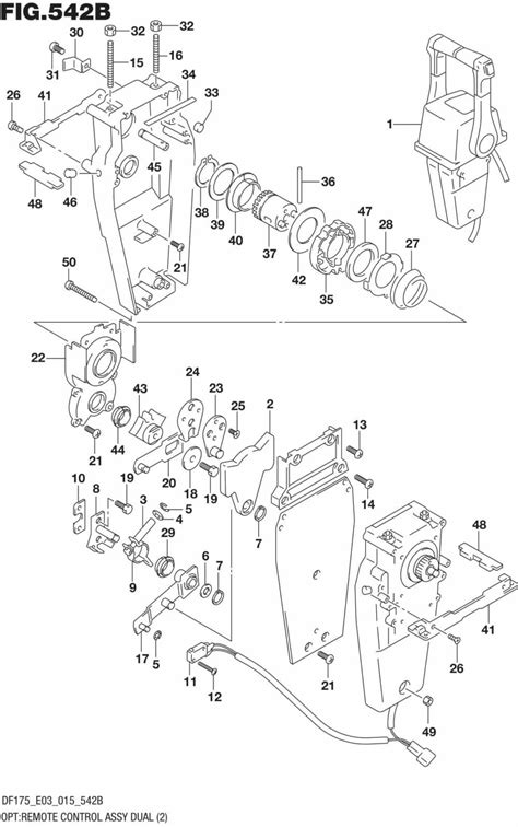 Opt Remote Control Assy Dual 2 Df150z E03 40636 Precision Marine