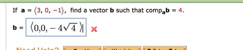 Solved If A Find A Vector B Such That Compab Chegg Com