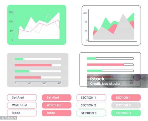 거래 인포그래픽 Ui 요소 키트 개발에 대한 스톡 벡터 아트 및 기타 이미지 개발 관리자 그래프 Istock
