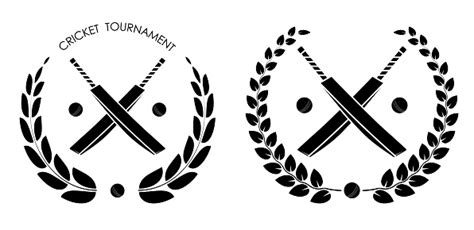 상징 경쟁을위한 월계수 화환과 교차 스포츠 크리켓 박쥐와 공의 상징 스포츠 장비 활동적인 라이프 스타일 벡터 Championship에 대한 스톡 벡터 아트 및 기타 이미지