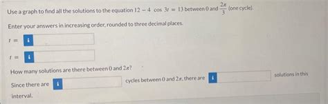 Solved Use A Graph To Find All The Solutions To The Equation Chegg