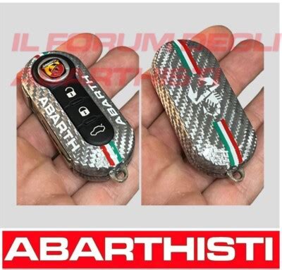Abarth 595 500 Cover Key Carbon Fiber 100 Silver White Ebay Australia