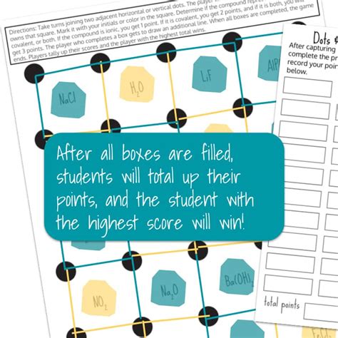 Chemistry Types Of Chemical Bonds Dots And Boxes Partner Worksheet