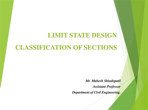 PPT Limit State In Design Classification Of Sections By Mr Mahesh Shindepatil PowerPoint