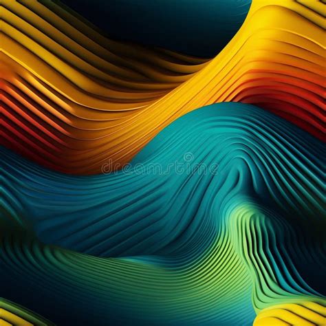 Tile Seamless Of Colorful Metallic Wavy Abstract Background Generative Ai Stock Illustration
