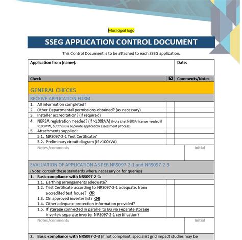 Sseg Application Control Document Embedded Generation Resource Portal