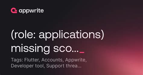 Role Applications Missing Scope Account 401 Createverification