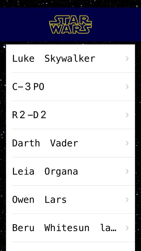 Github Abdulloh Swiftdev Starwars Star Wars App With Free Api Here Is An Api Https Swapi