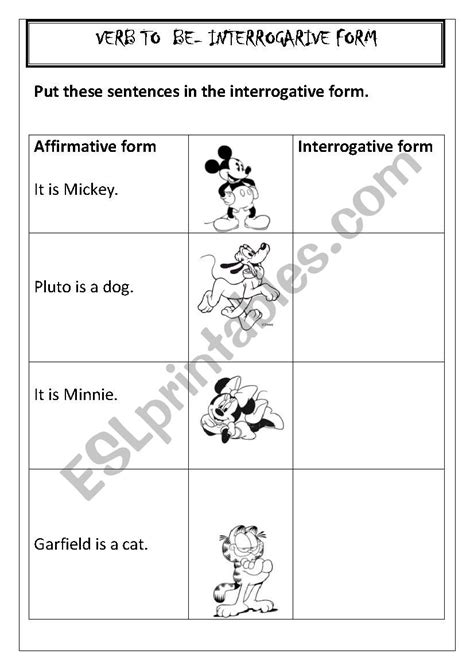 Verb To Be Interrogative Form Esl Worksheet By Crismary