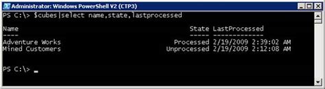 Processing An Analysis Service Cube Using Windows Powershell And Sql