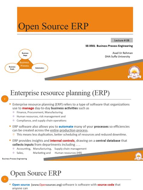 Lec 8 Open Source Erps Pdf Enterprise Resource Planning Inventory