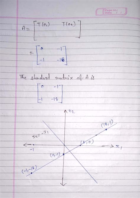 assume that t is a linear transformation find the standard matrix of t